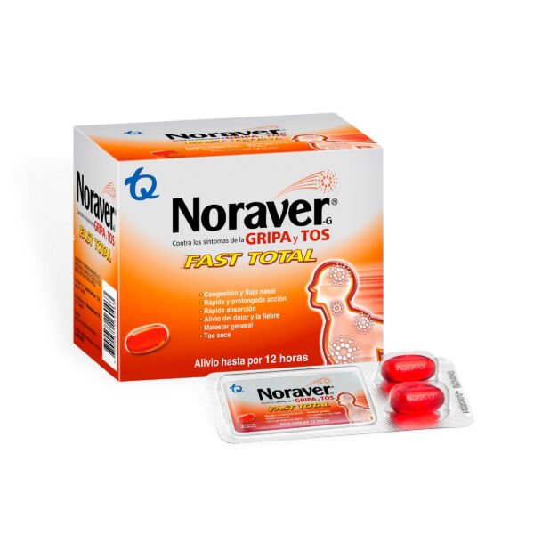 Noraver Fast Total Blister x 2 cápsulas | Alivio de síntomas gripales y ...